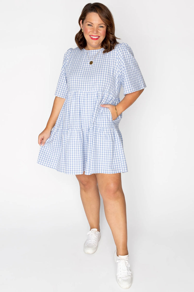 Indie Blue Gingham Dress | Little Party Dress