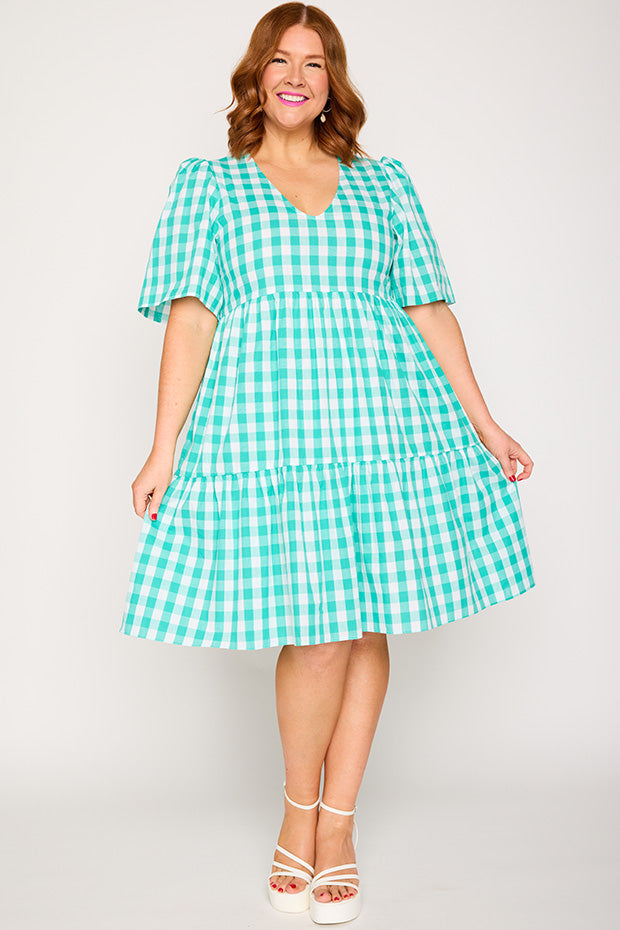 Rachelle Jade Gingham Dress | Little Party Dress