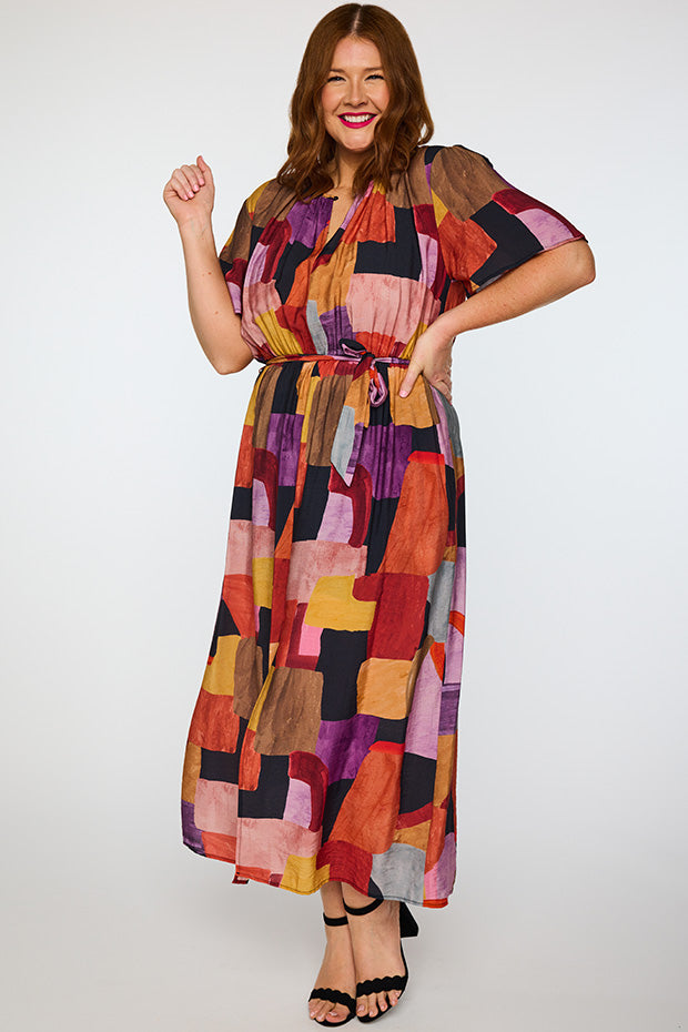 Ebony Geo Sunset Dress – Little Party Dress