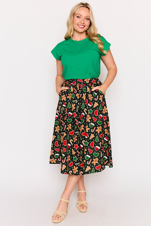 Simea Gingerbread Cookie Christmas Skirt | Little Party Dress