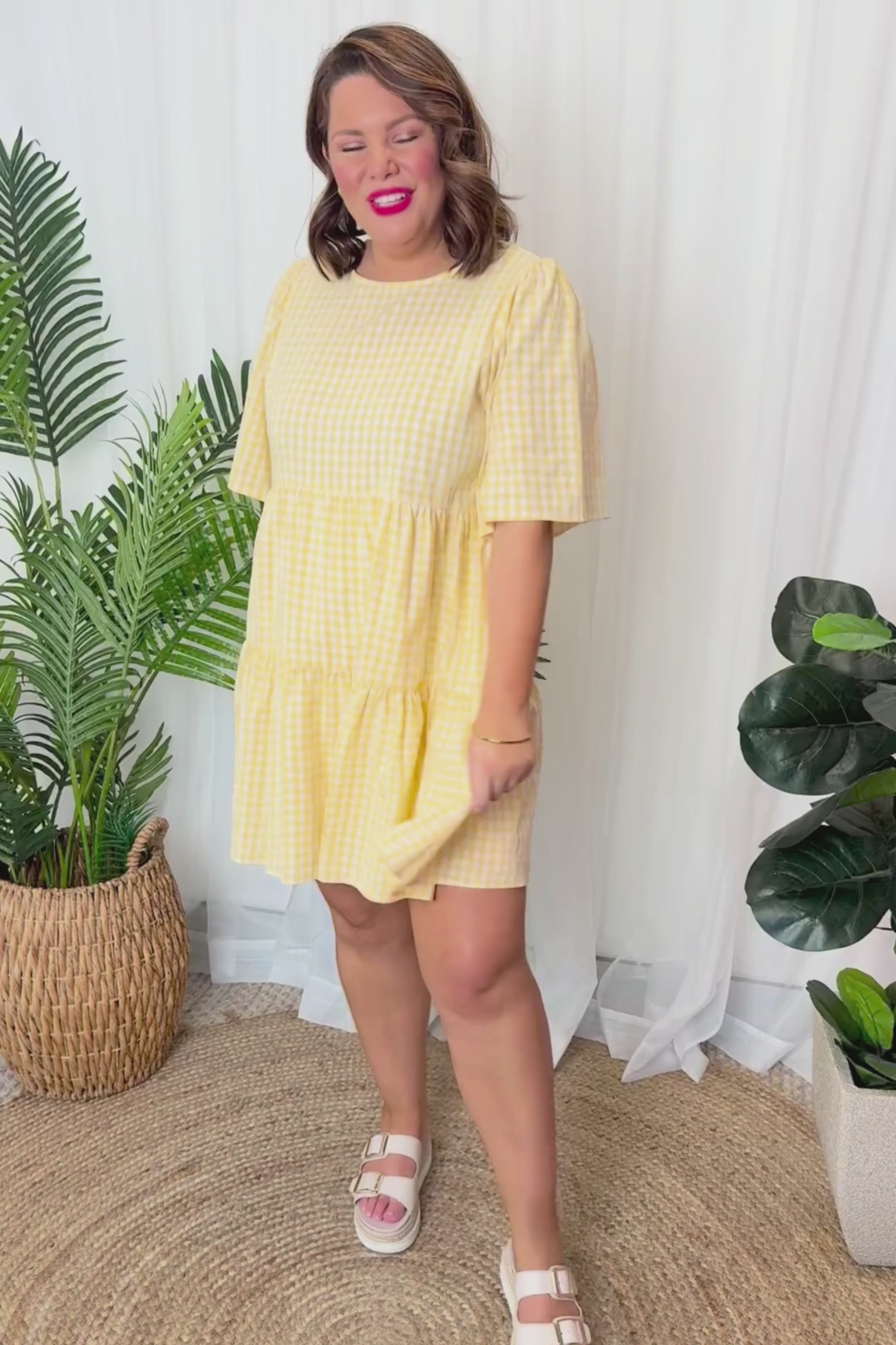 Indie Yellow Gingham Dress | Little Party Dress