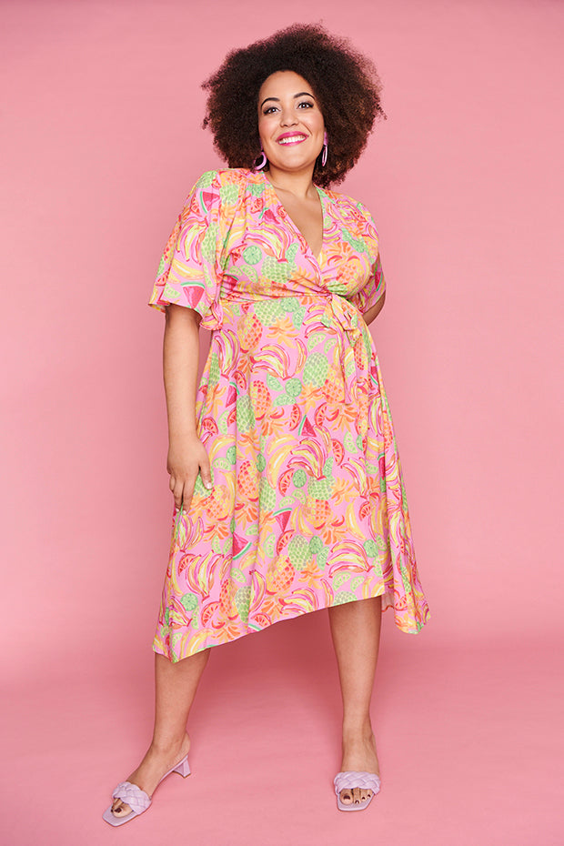 Mandy Tutti Frutti Wrap Dress – Little Party Dress